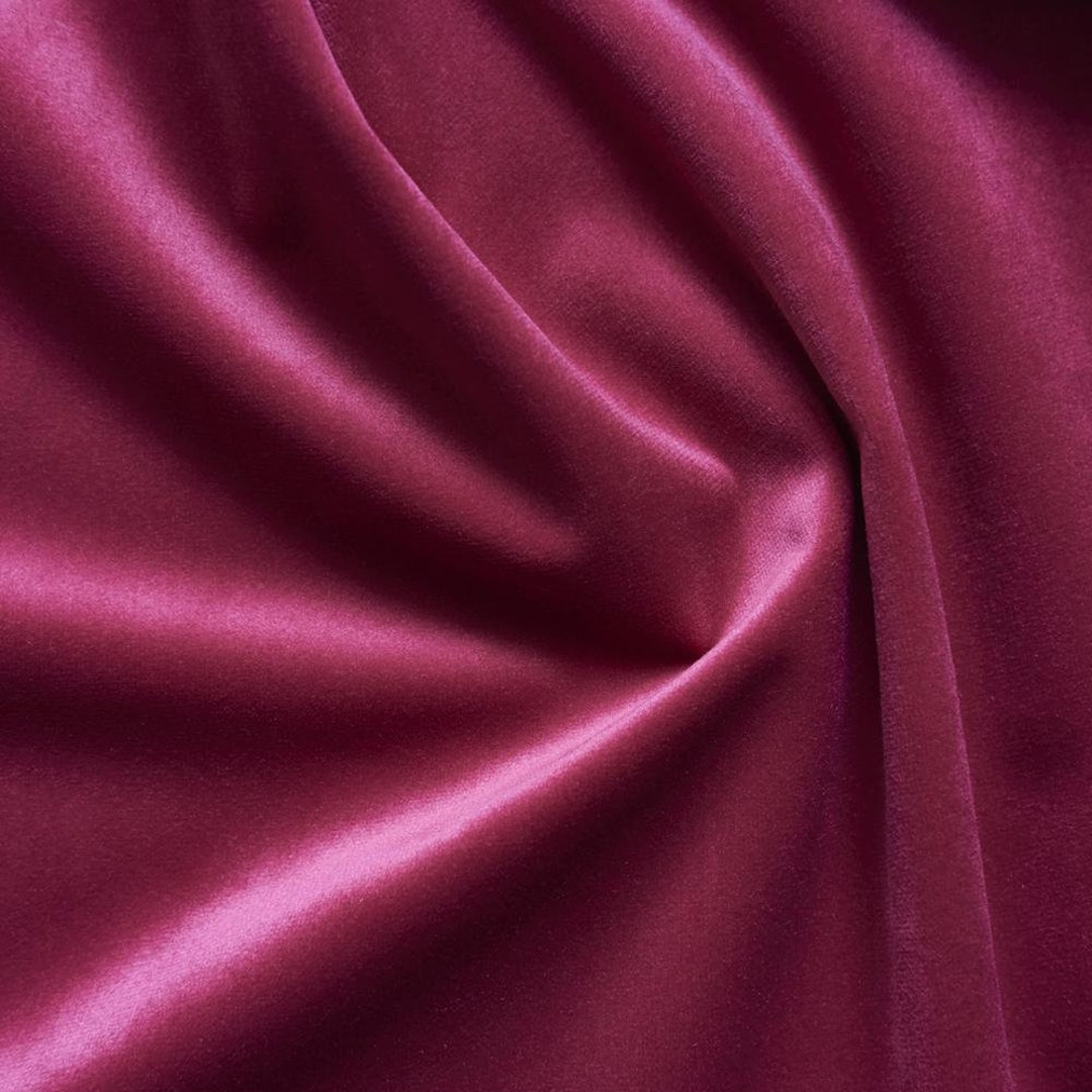 Raspberry Red Velvet Upholstery Fabric by the Yard Raspberry Velvet ...