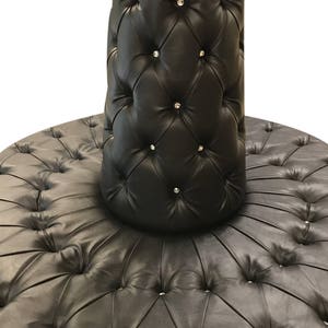 Black Round Bench Black Circular Sofa Tufted Circle Sofa Banquette ...