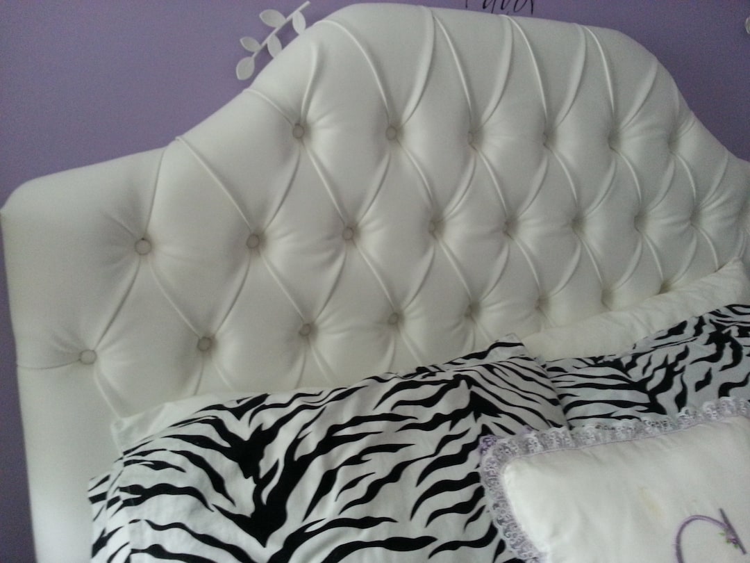 White Tufted Upholstered Headboard Twin Full Queen King Tufted ...