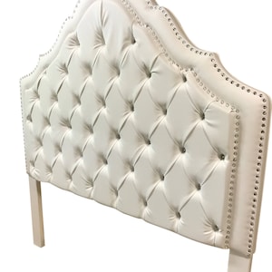 Full Size White Tufted Headboard Upholstered White Tufted Headboard ...