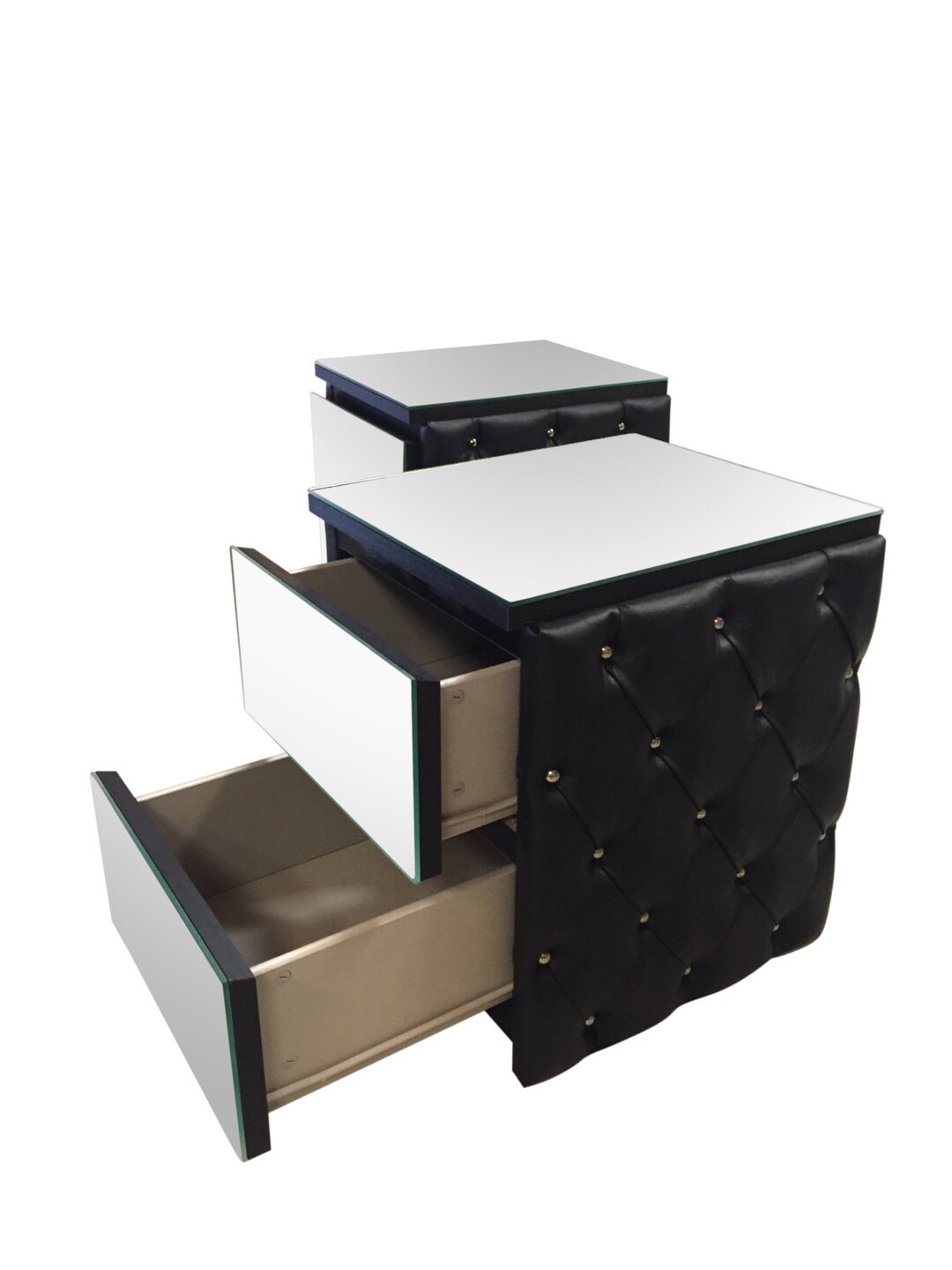 Custom Nightstand Upholstered Night Stand With Mirror Night Table ...