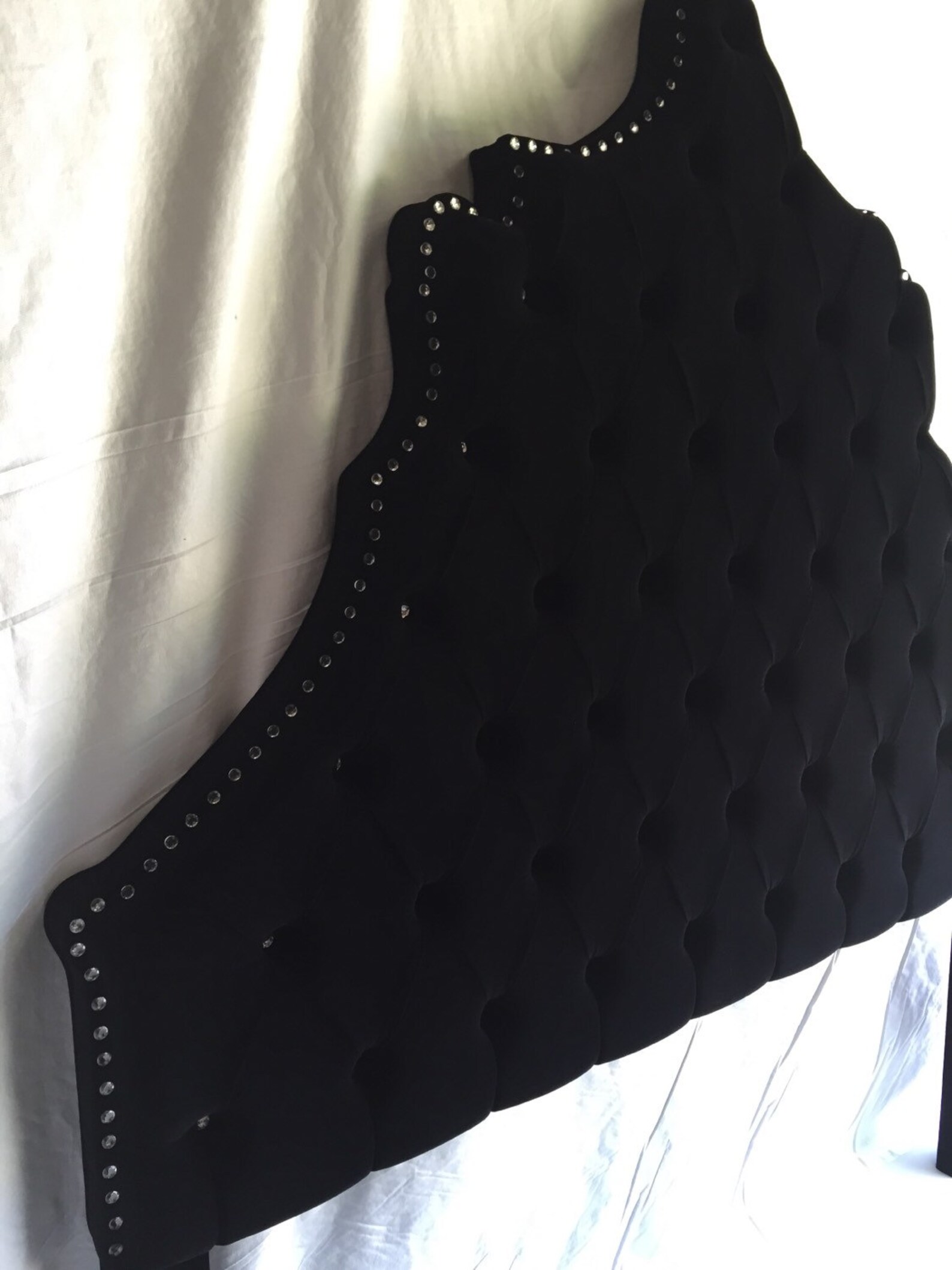 Queen Size Headboard Black Velvet Headboard Tufted Headboard - Etsy