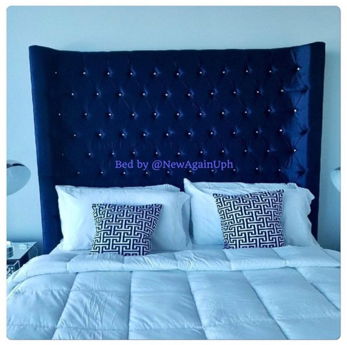 Midnight Deep Blue Velvet Upholstery Fabric by the Yard | Etsy