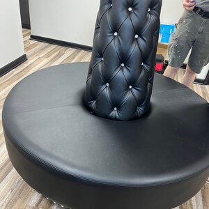 Black Round Bench Black Circular Sofa Tufted Circle Sofa Banquette ...