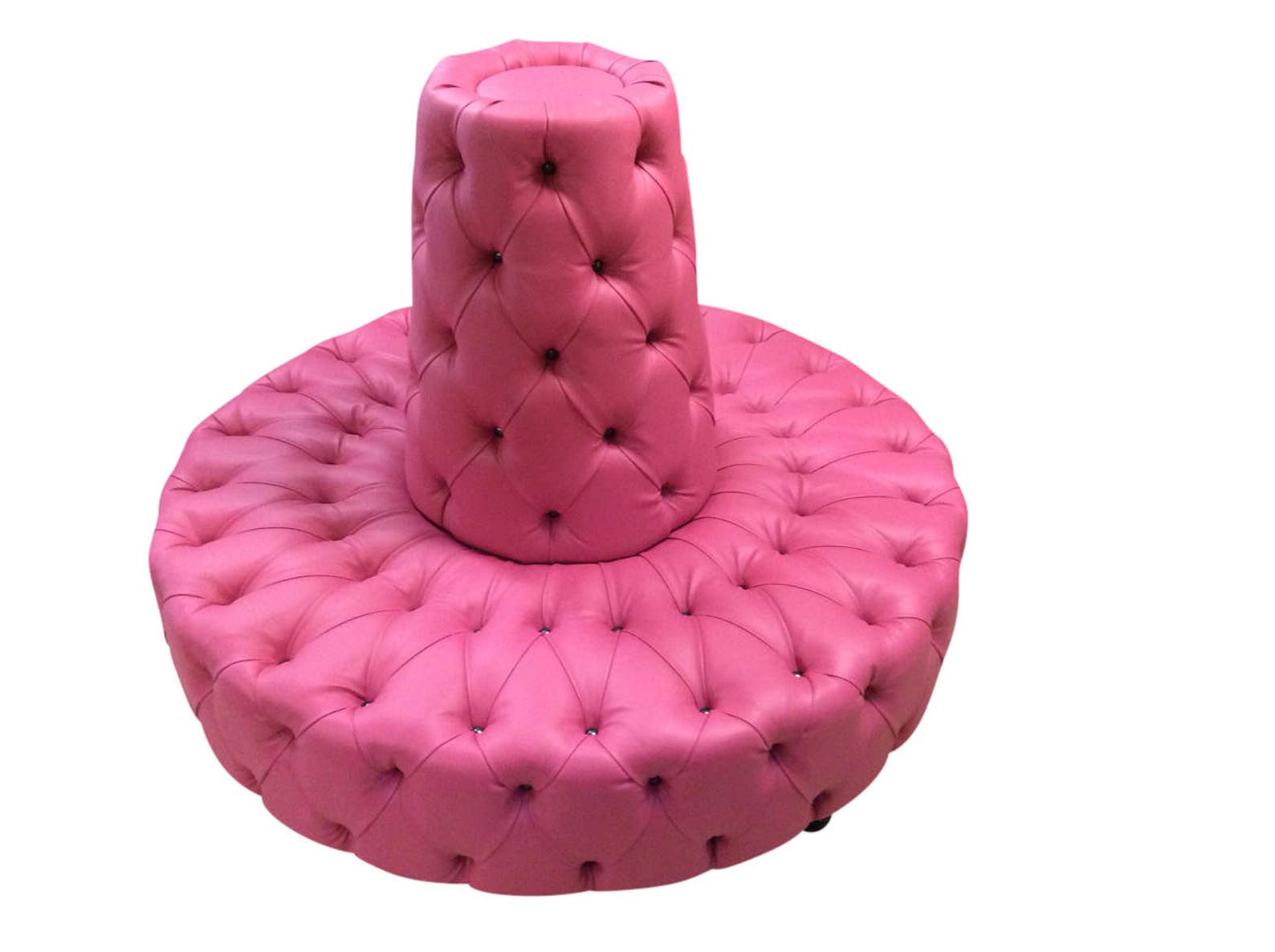 Circle Sofa Pink Round Bench Banquette Tufted Circular Booth Lobby ...
