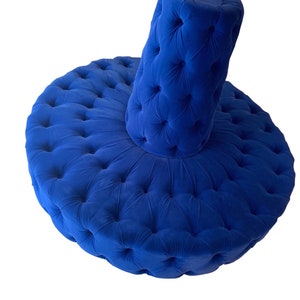 Tufted Circular Sofa Round Banquette Royal Blue Velvet Tufted Circular ...