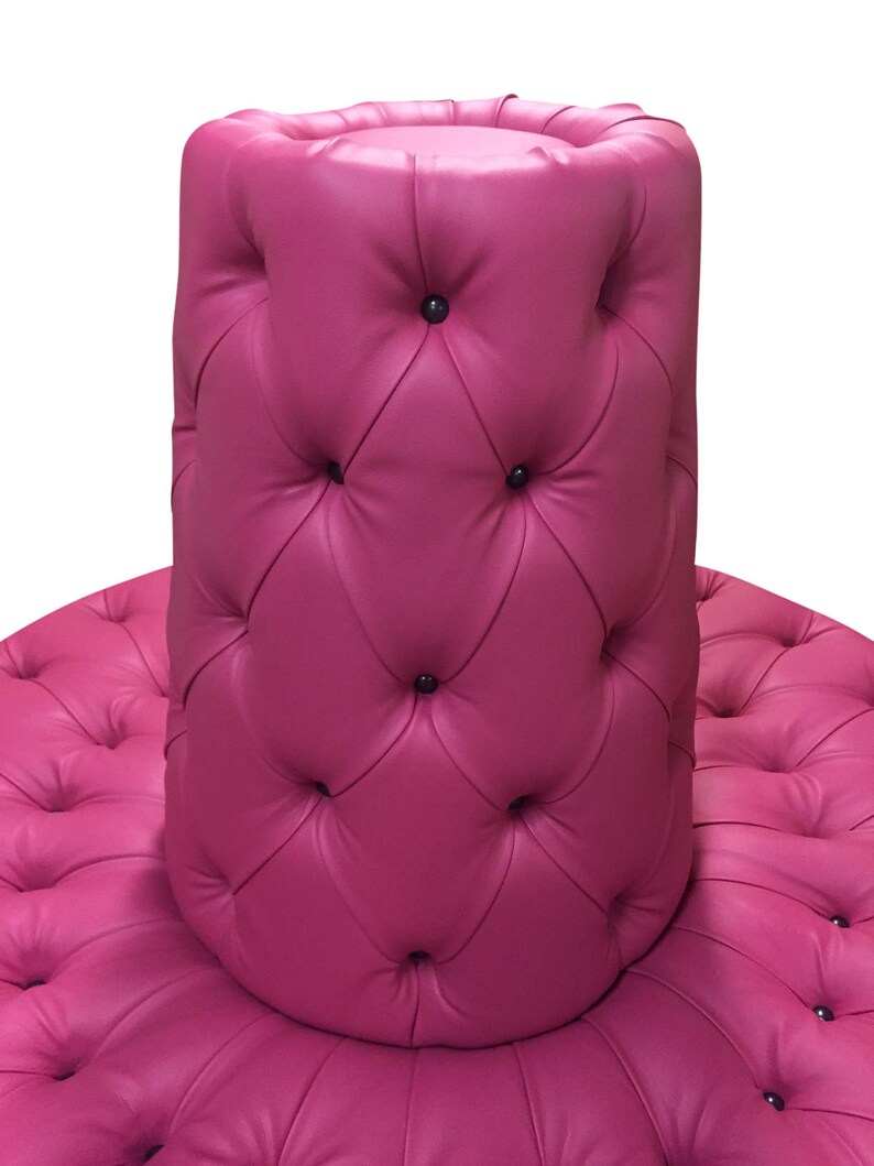 Circle Sofa Pink Round Bench Banquette Tufted Circular Booth Lobby ...