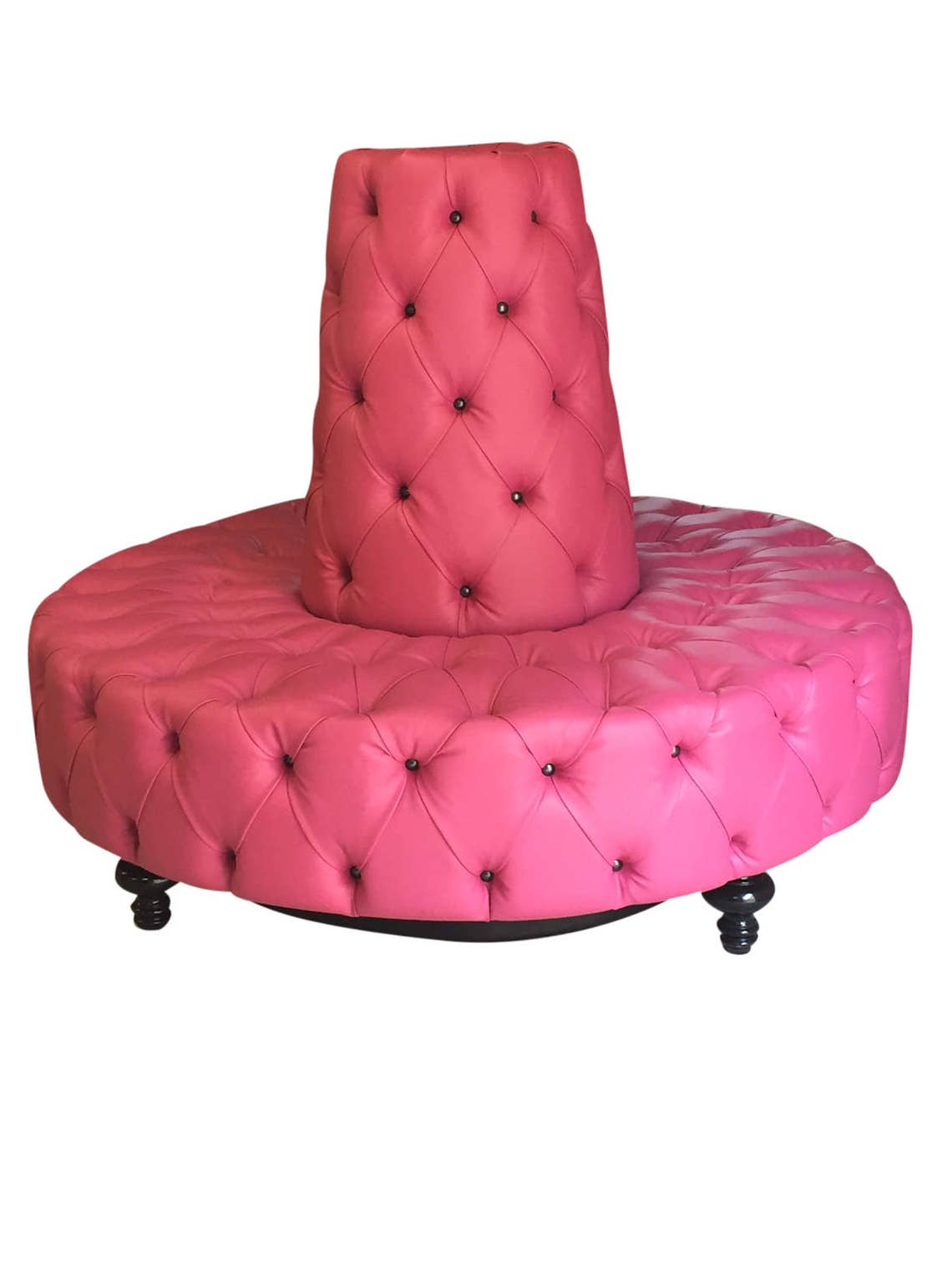 Circle Sofa Pink Round Bench Banquette Tufted Circular Booth | Etsy
