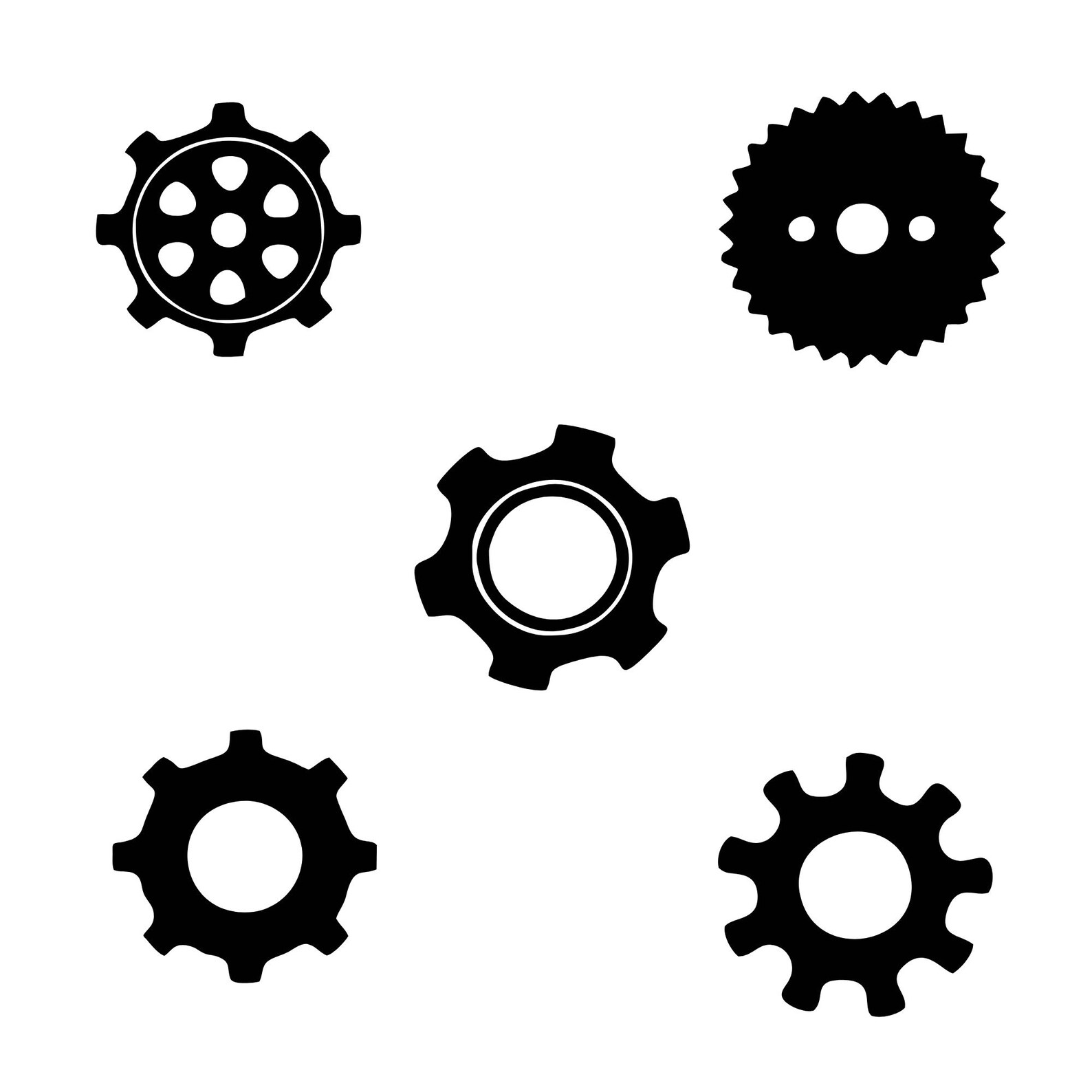 Gears Svg Bundle, Gears Clipart for Cricut, Gear Shapes Silhouette ...