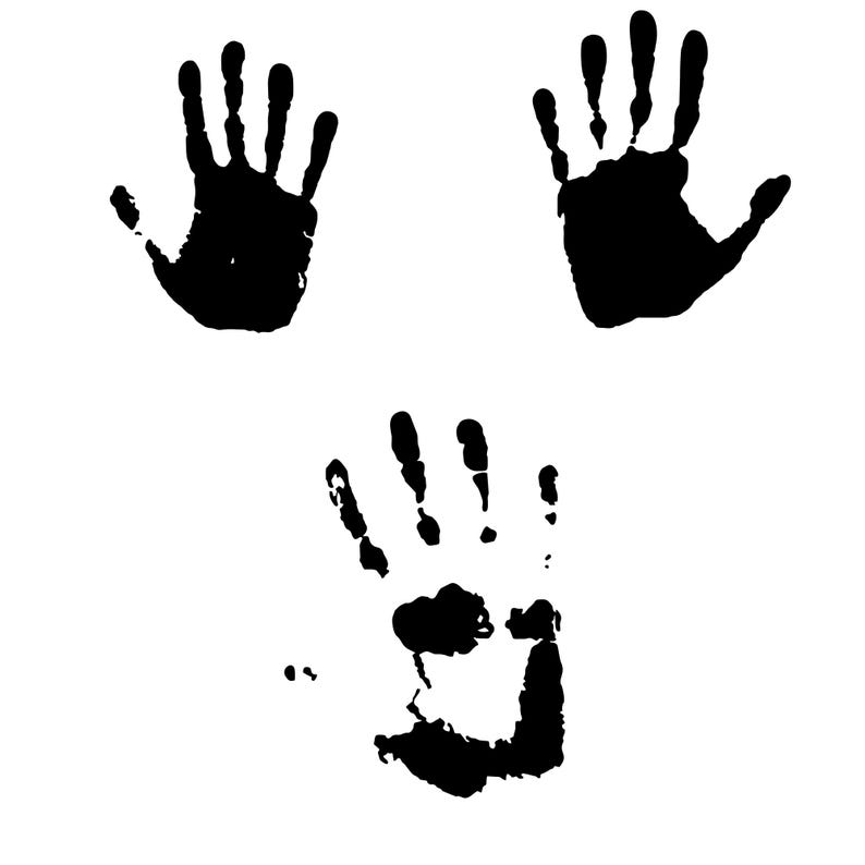 Hand Print Svg Bundle, Kids School Art Clipart, Hand Print Vector, Hand ...