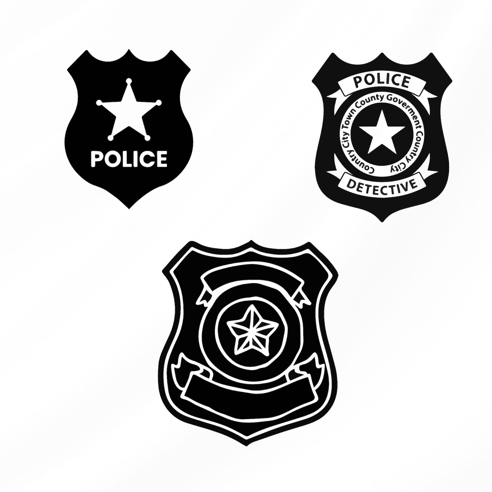 Police Badge Svg Bundle, Police Badge Clipart for Cricut, Badge ...