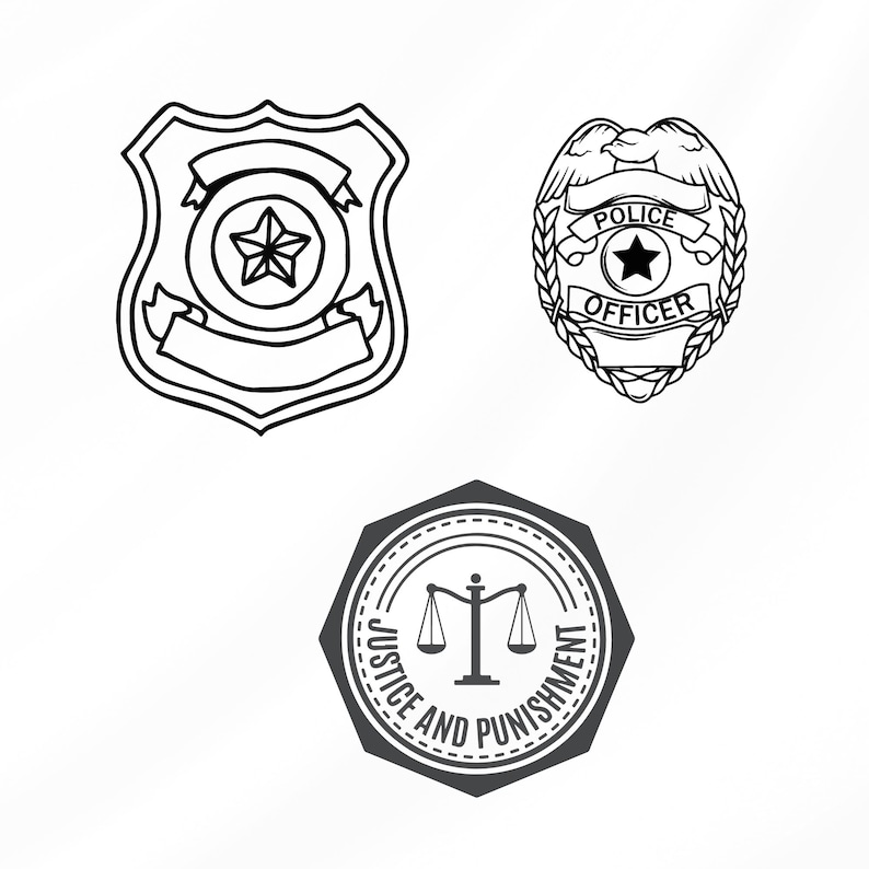 Police Badge Svg Bundle, Police Badge Clipart for Cricut, Badge ...