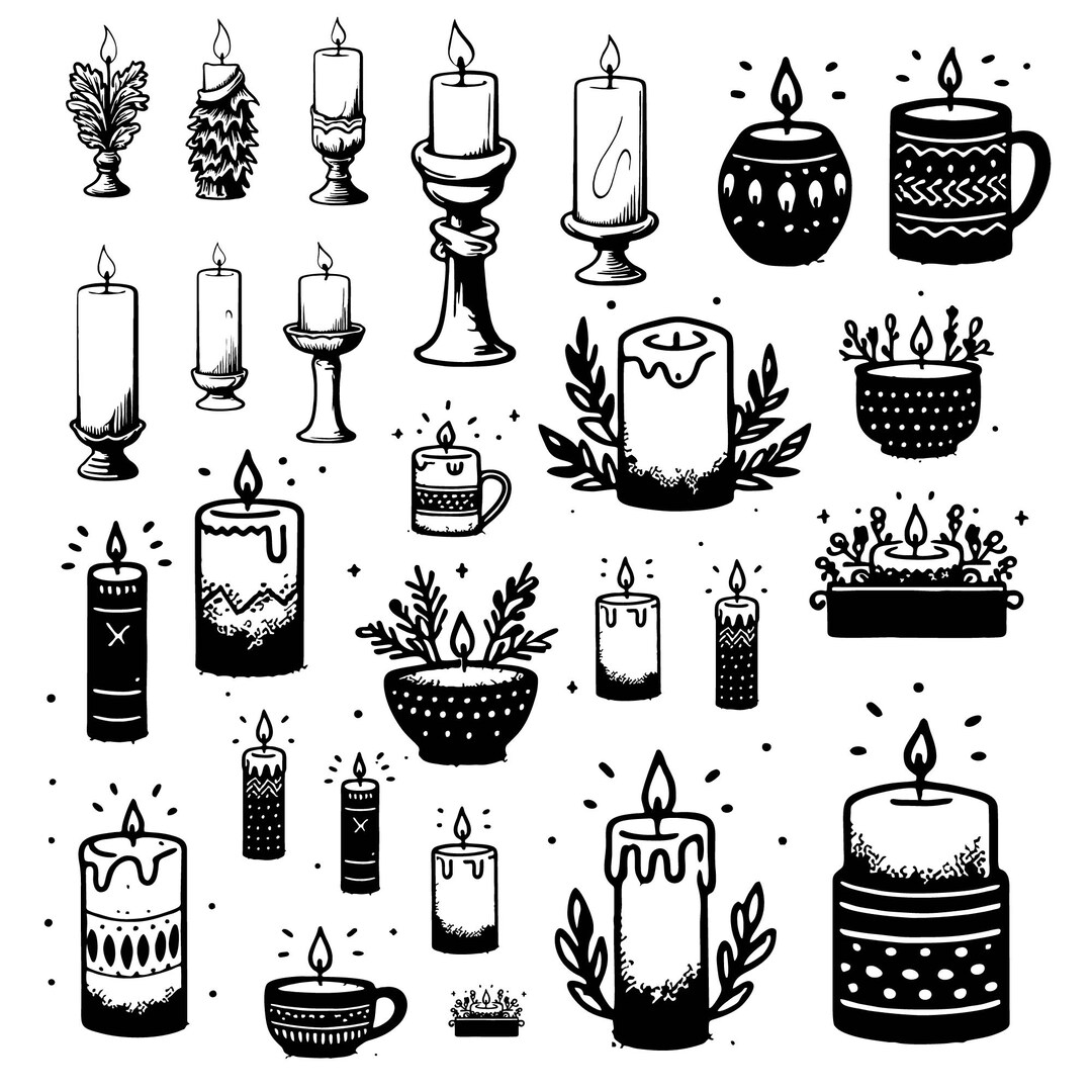 Candle Svg Bundle, Candle Clipart for Cricut, Candle Silhouette, Prayer ...