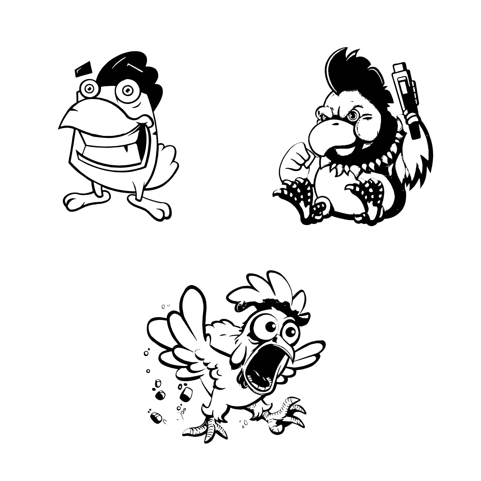 Chicken Svg Bundle, Crazy Chicken Clipart, Funny Chicken Vector, Chick ...