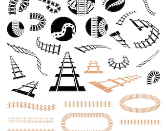 Train Track Svg Bundle, Train Track Clipart for Cricut, Train Track Cut ...