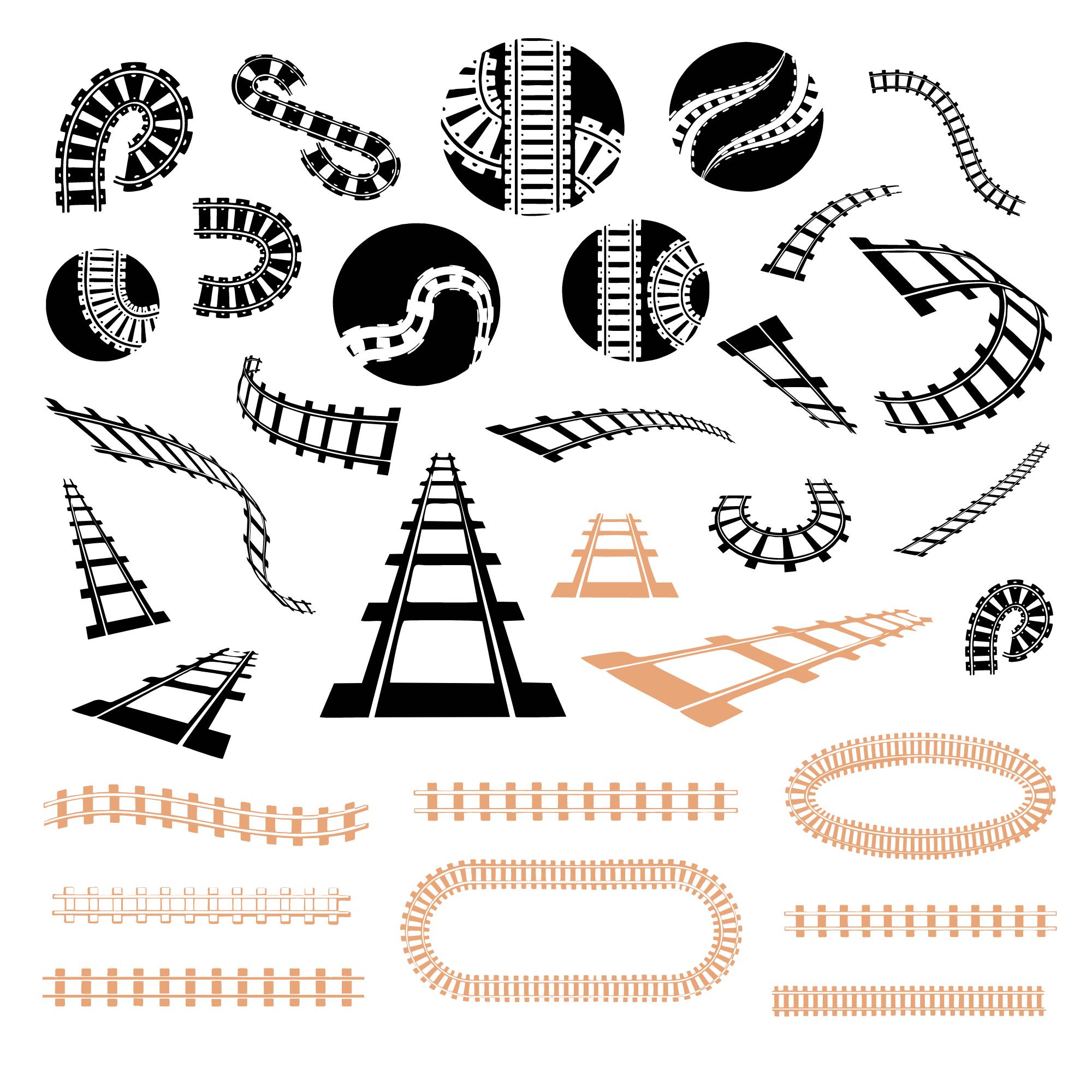 Train Track Svg Bundle, Train Track Clipart for Cricut, Train Track Cut ...