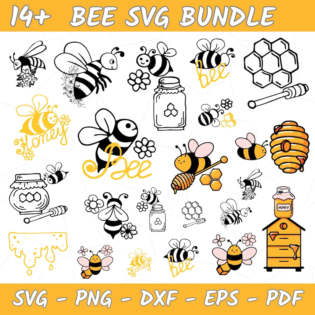 Bienensvg-Bundle, Biene Clipart, Bienenstocks-Svg, Biene Png, Waben-Svg ...