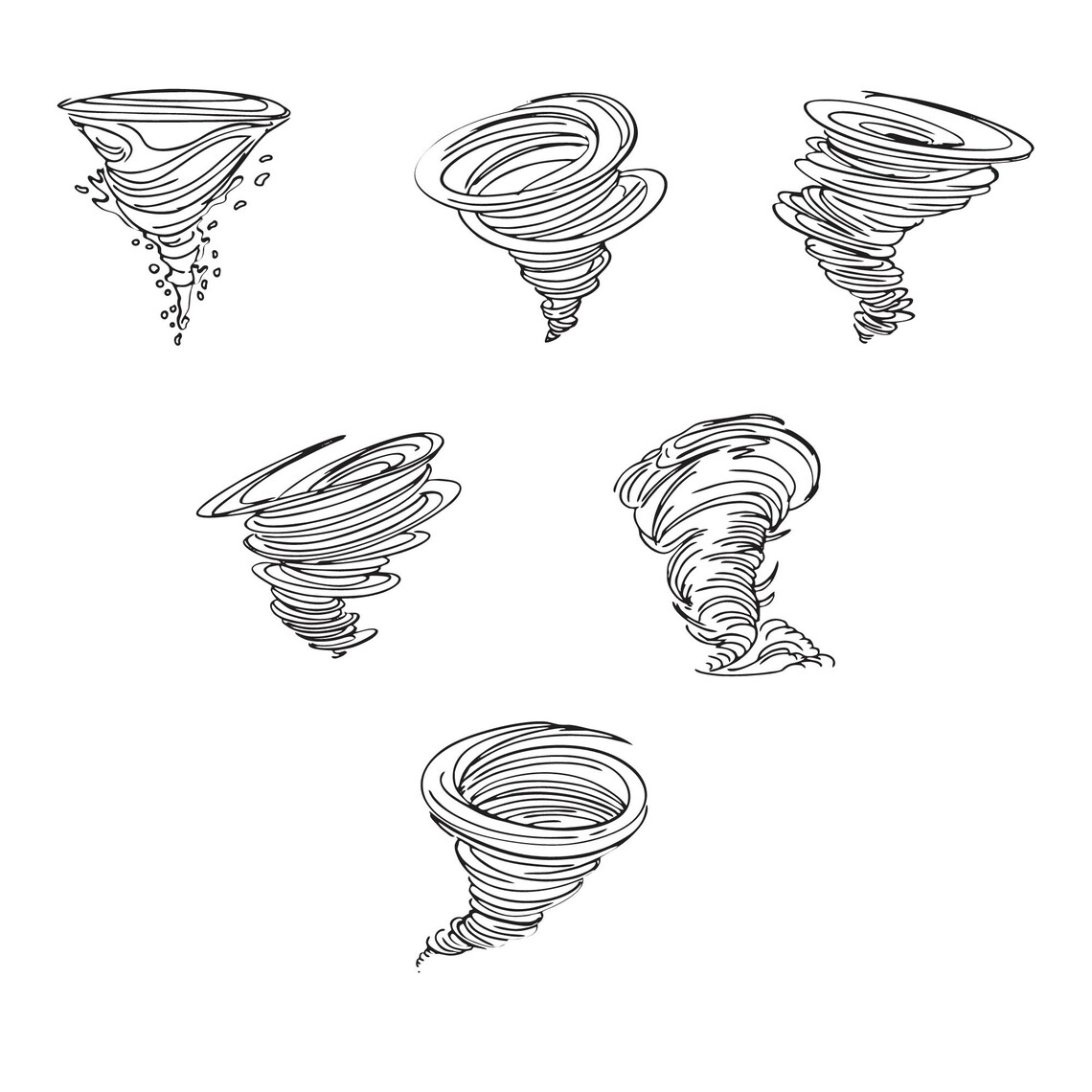Tornado Svg Bundle, Tornado Clipart for Cricut, Strom Silhouette ...