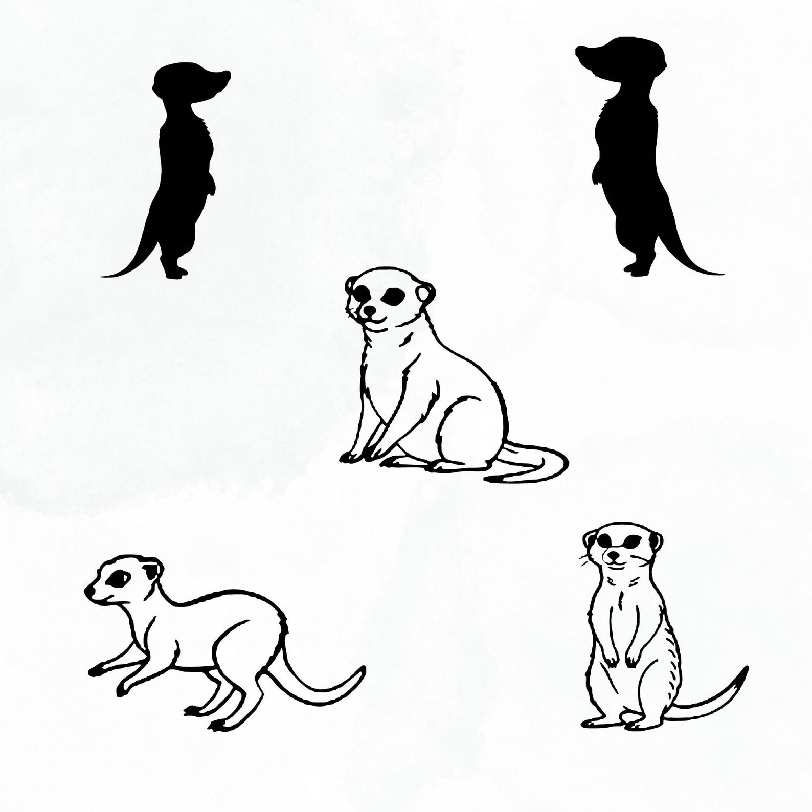 Meerkat Svg Bundle, Meerkat Clipart for Cricut, Cute Meerkat Silhouette ...