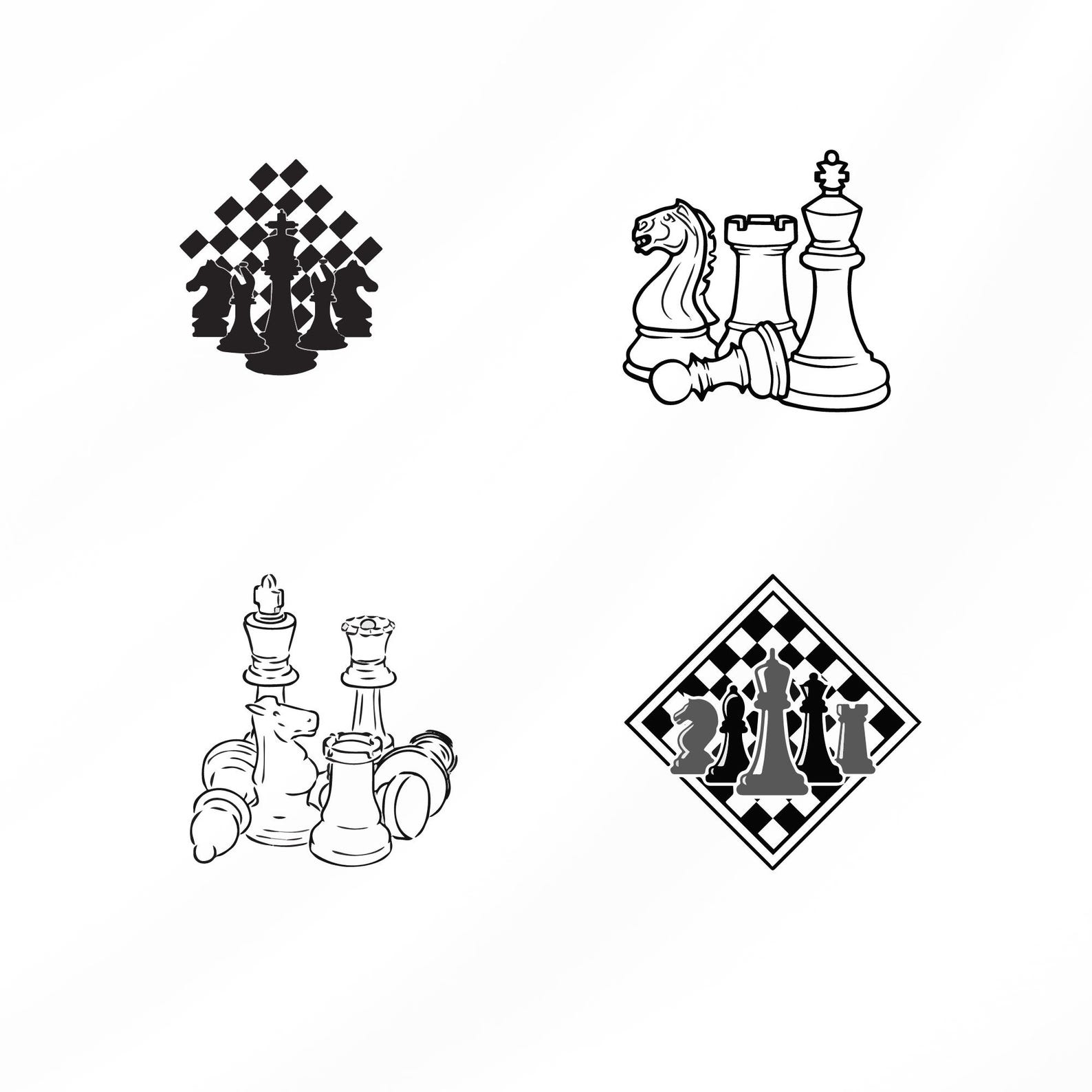 Chess Svg Bundle, Chess Game Clipart for Cricut, Chess Silhouette ...