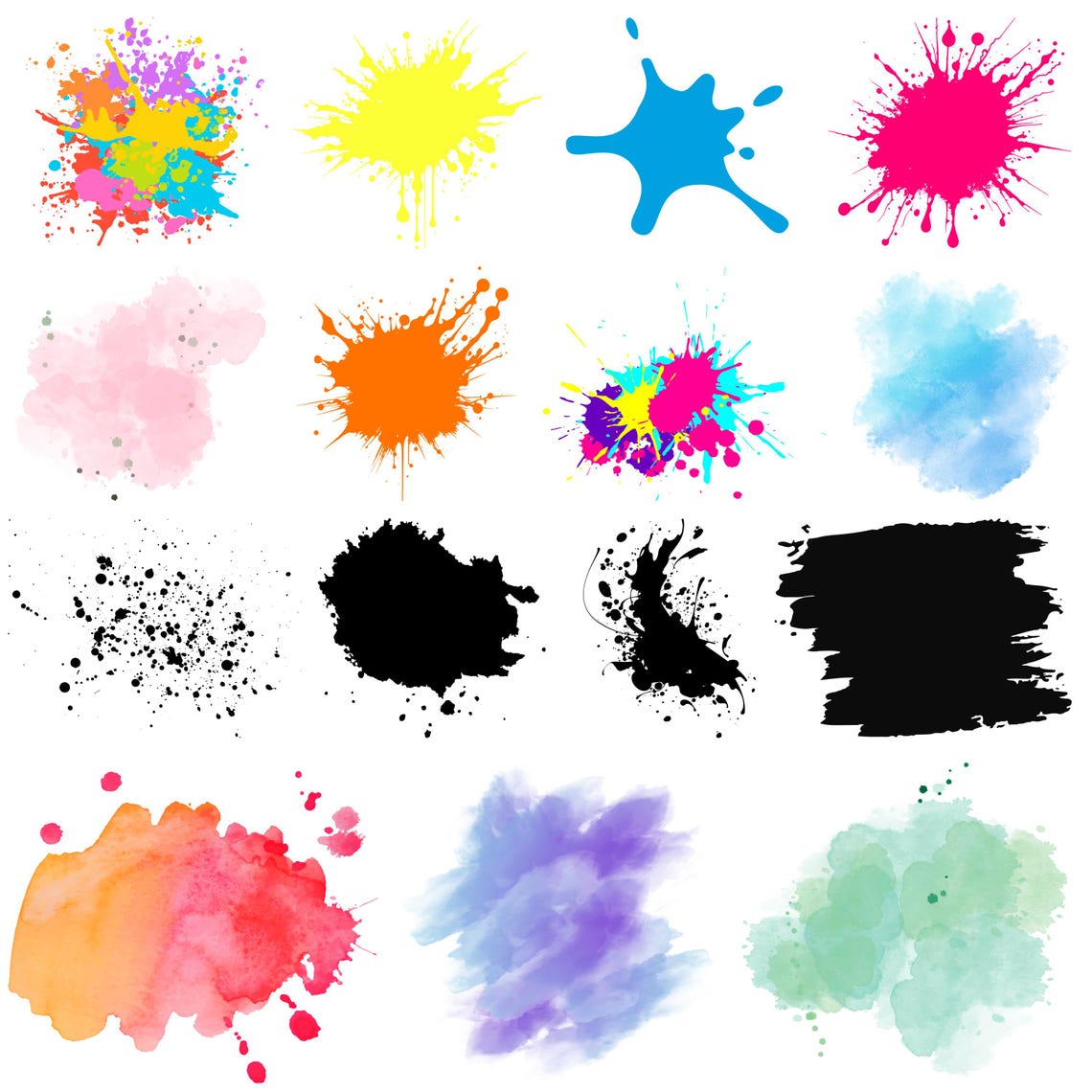 Paint Splatter Svg Bundle, Paint Splash Clipart for Cricut, Paint ...