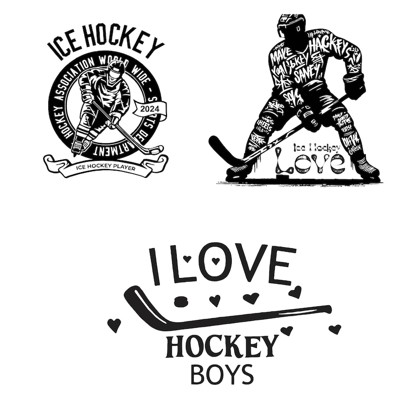 Ice Hockey Svg Bundle, Hockey Clipart for Cricut, Ice Hockey Vector ...