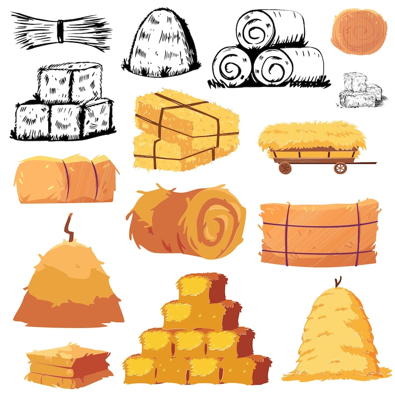 Hay Svg Bundle, Haystack Clipart, Bale Hay Vector, Hay Monogram Decal ...