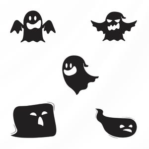 Ghost Face Svg Bundle, Halloween Clipart for Cricut, Boo Vector, Ghost ...