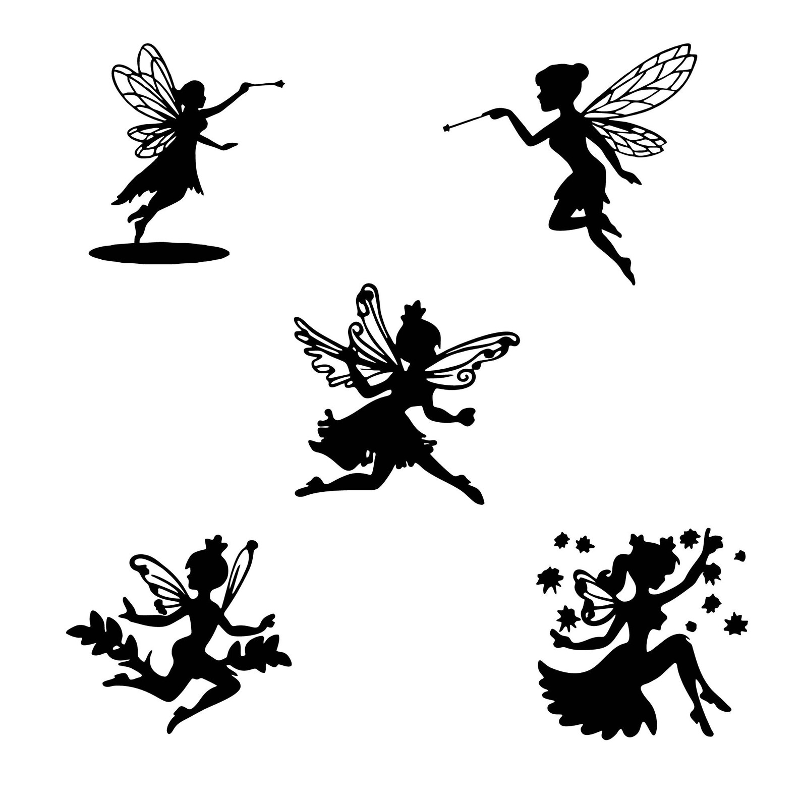 Fairy Svg Bundle, Fairy Clipart for Cricut, Cute Fairy Silhouette ...