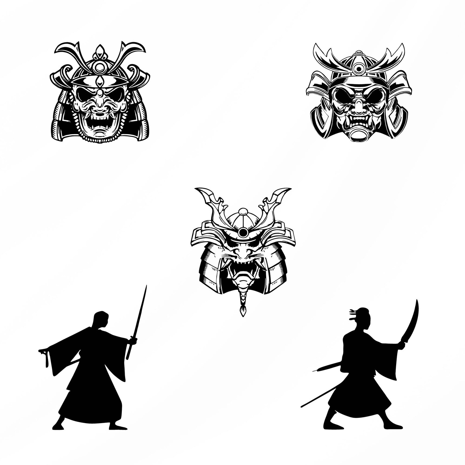 Samurai Svg Bundle, Samurai Clipart for Cricut, Samurai Warrior ...