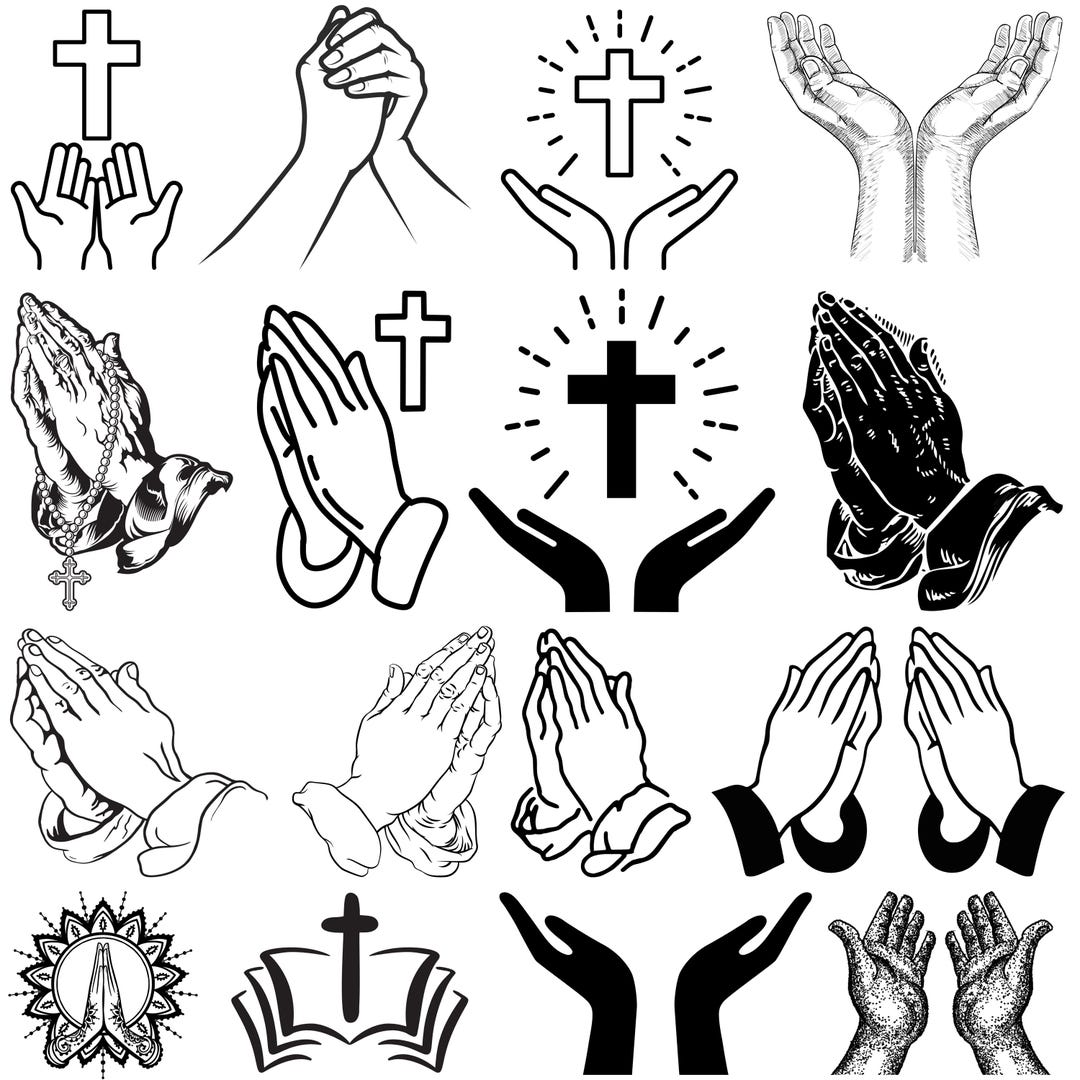 Praying Hands Svg Bundle, Praying Hands Clipart for Cricut, Praying ...