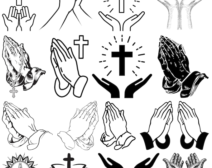 Praying Hands SVG Bundle, Praying Hands PNG Bundle, Praying Hands ...