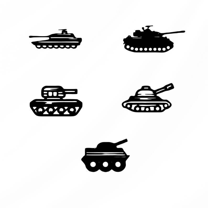 Tank Svg Bundle, Military Tank Clipart for Cricut, Tank Silhouette ...