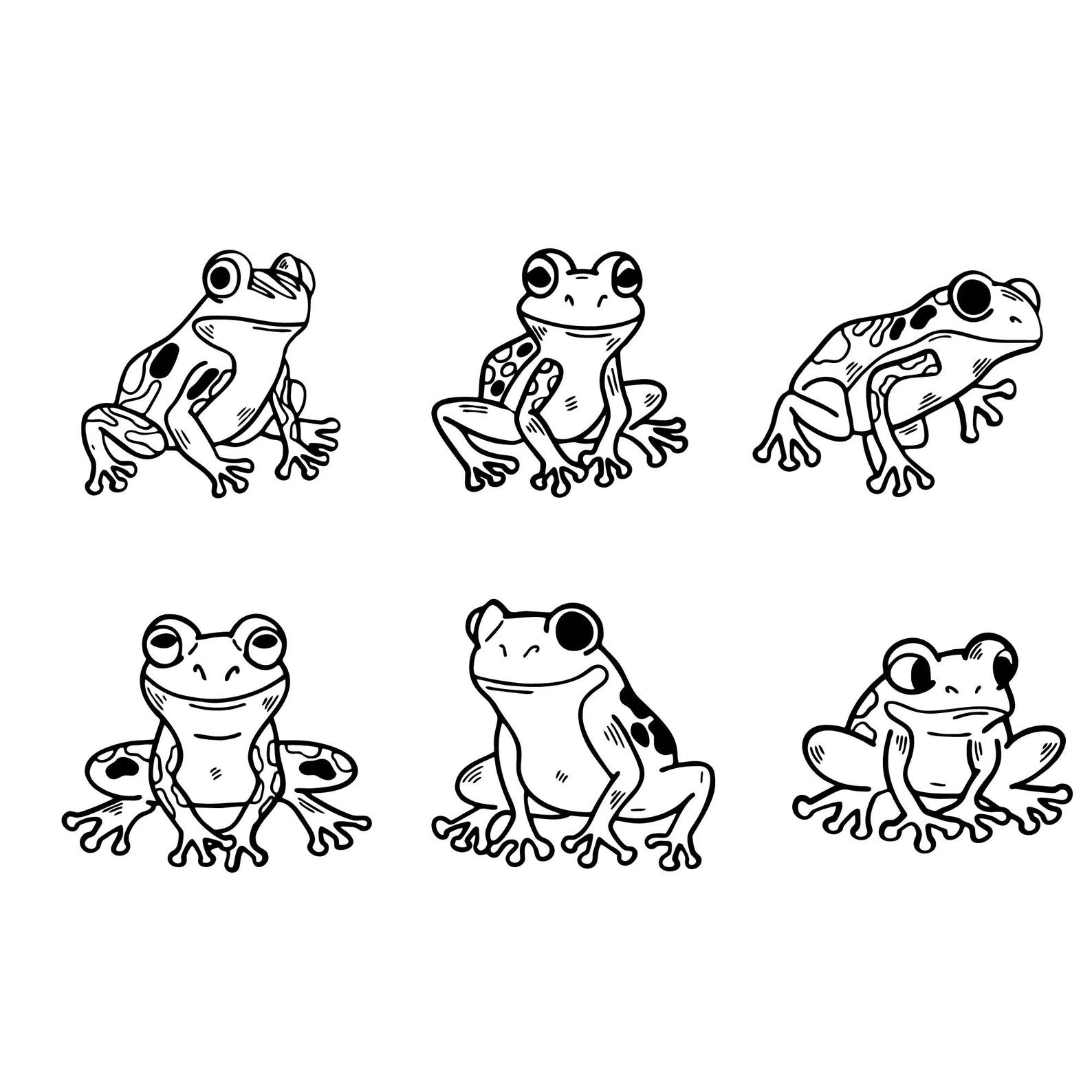 Frog Svg Bundle, Frog Clipart for Cricut, Cute Frog Silhouette ...