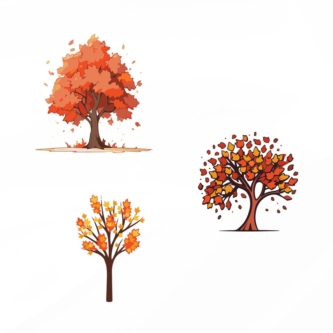 Maple Tree Svg Bundle, Tree Clipart for Cricut, Maple Tree Silhouette ...