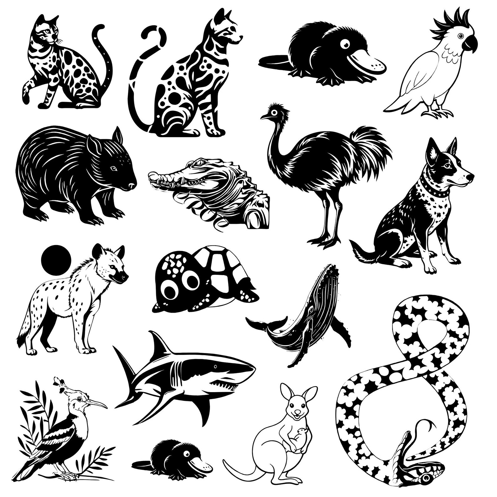 Australian Animals Svg Bundle, Animal Clipart, Australian Animal ...