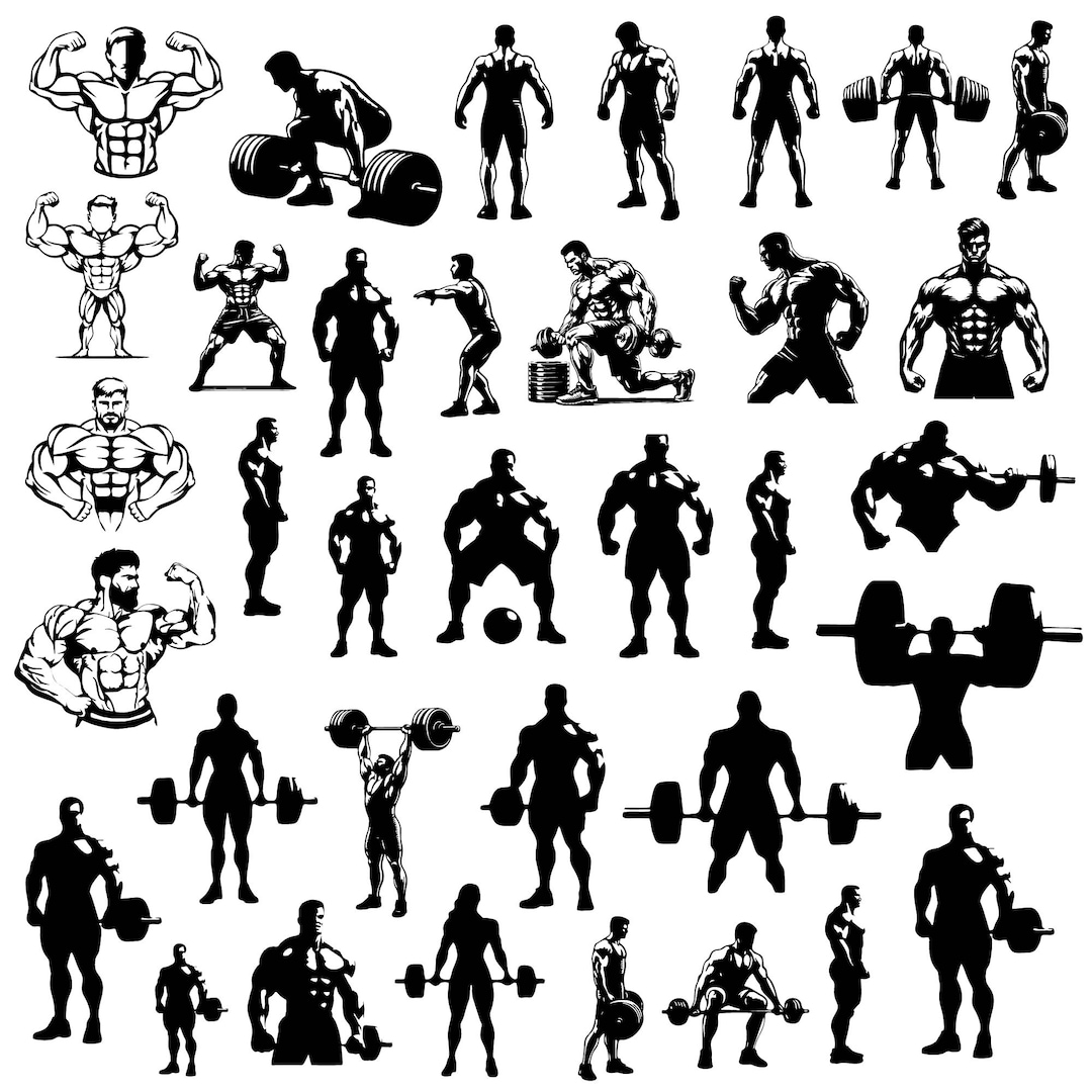 Bodybuilder Svg Bundle, Bodybuilder Clipart for Cricut, Exercise ...