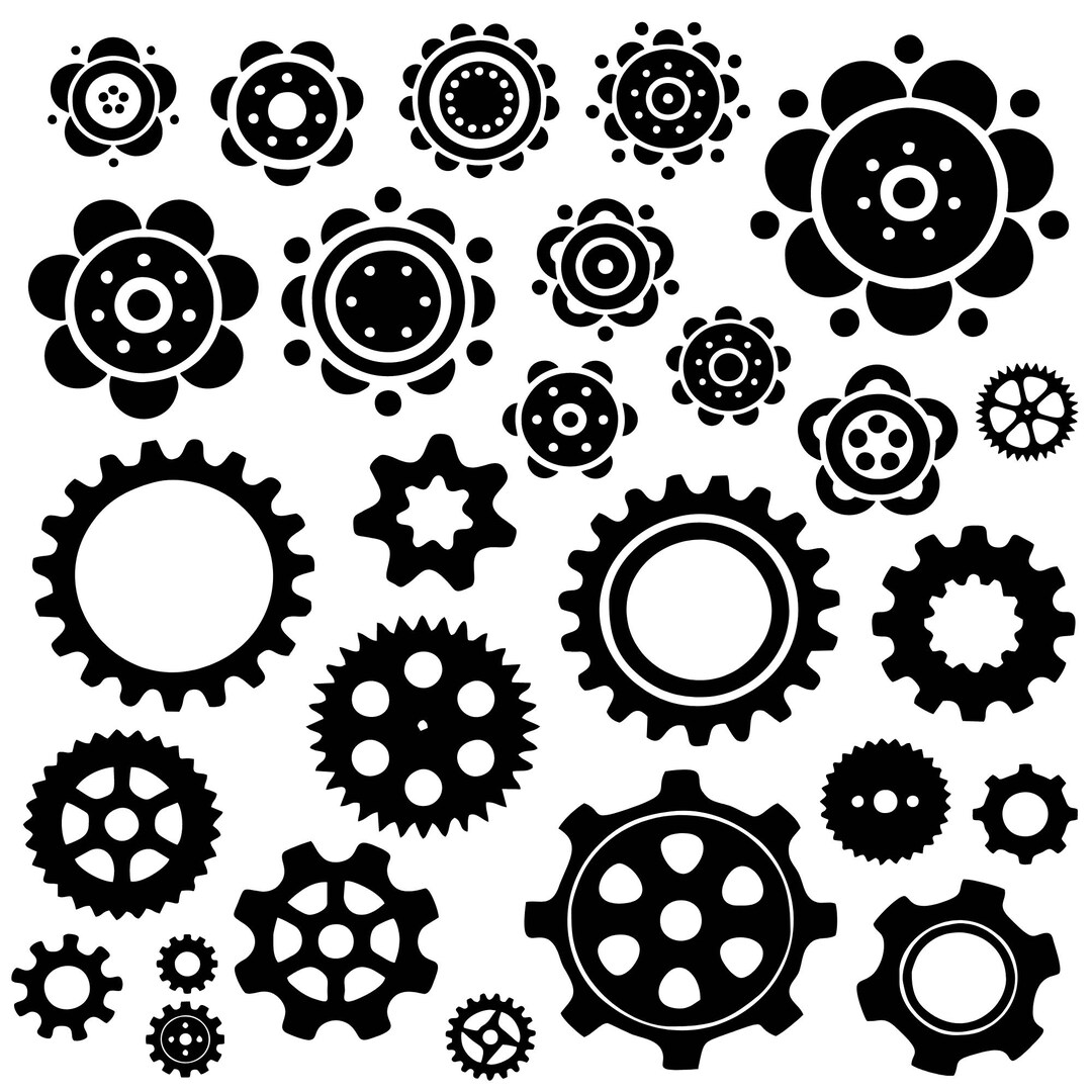 Gears Svg Bundle, Gears Clipart for Cricut, Gear Shapes Silhouette ...