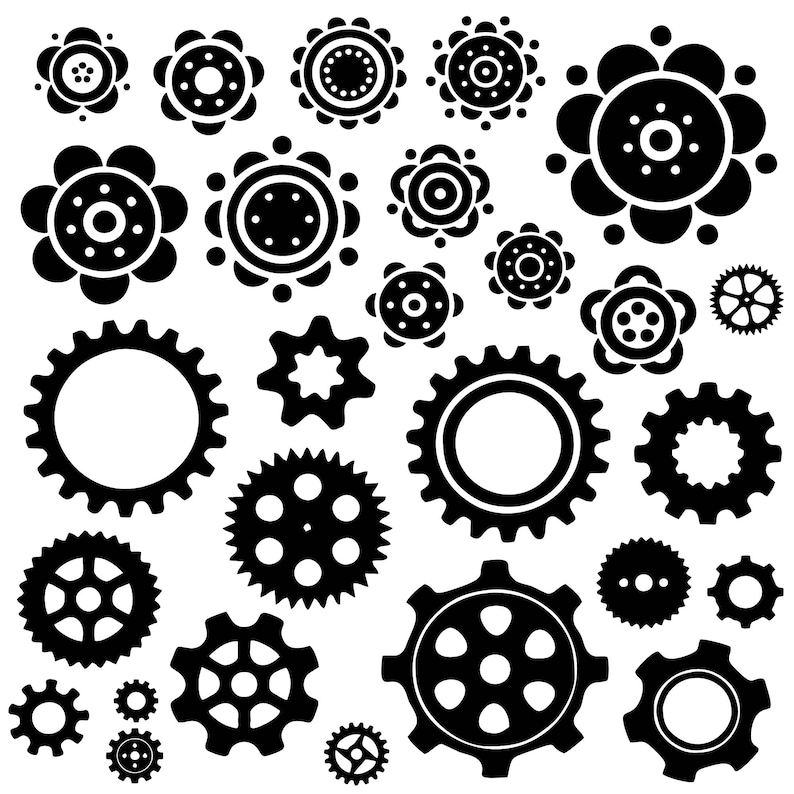Gears Svg Bundle, Gears Clipart for Cricut, Gear Shapes Silhouette ...