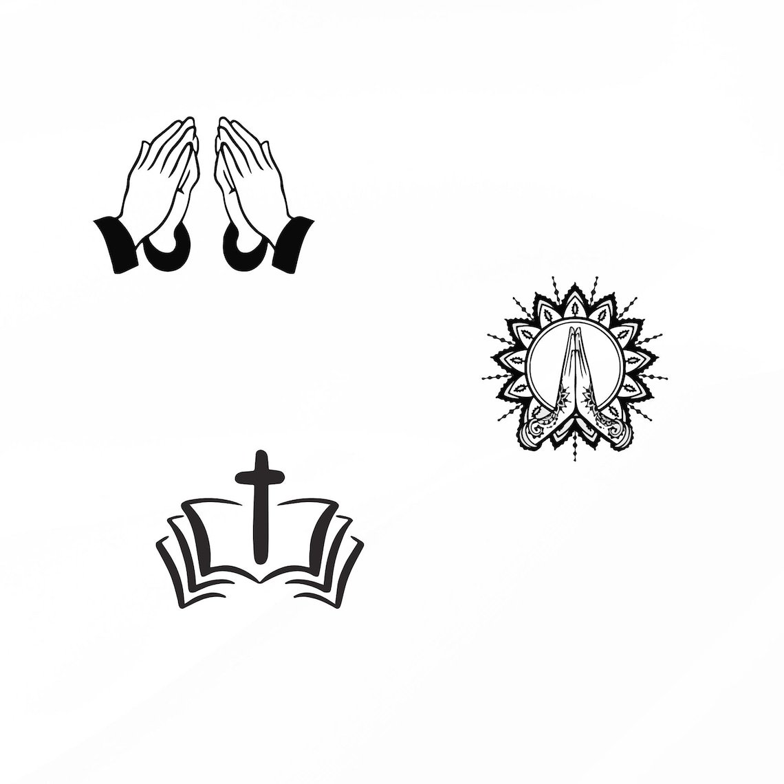Praying Hands Svg Bundle, Praying Hands Clipart for Cricut, Praying ...