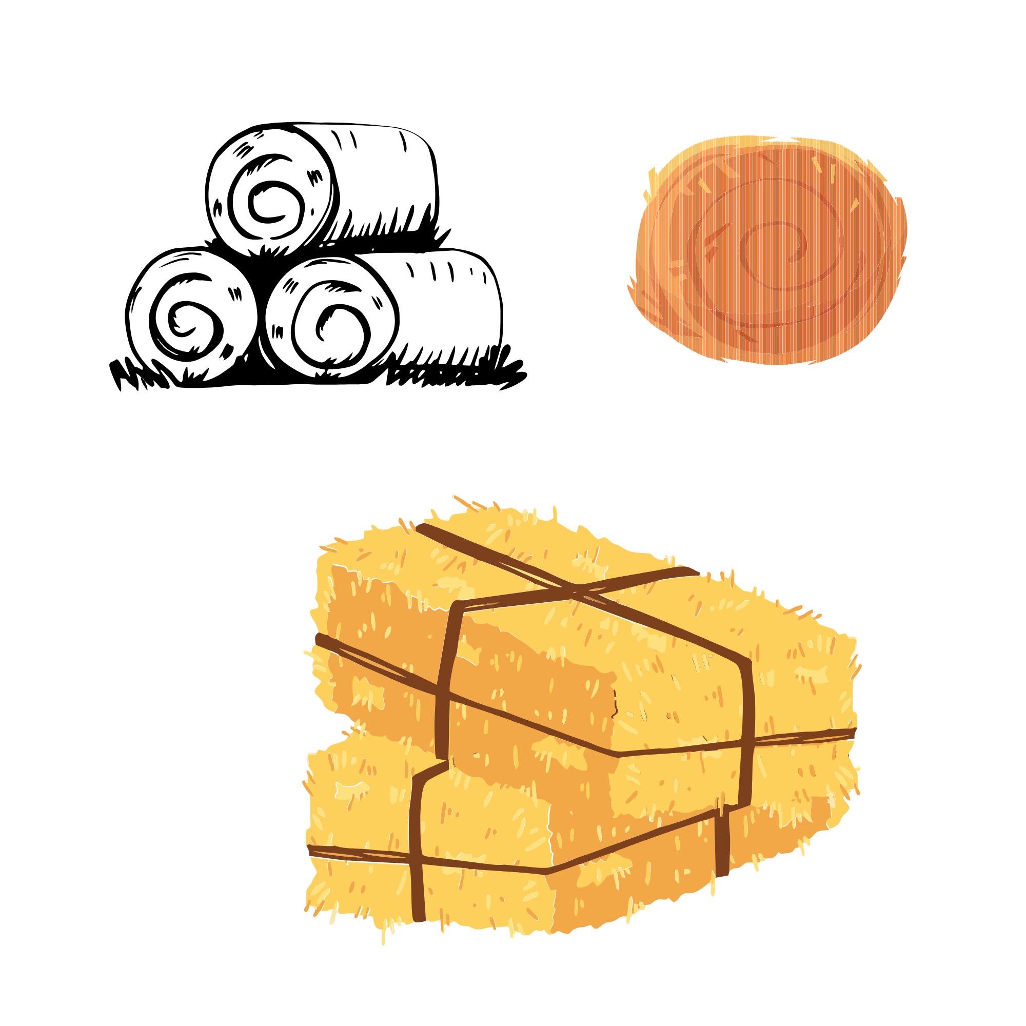 Hay Svg Bundle, Haystack Clipart, Bale Hay Vector, Hay Monogram Decal ...