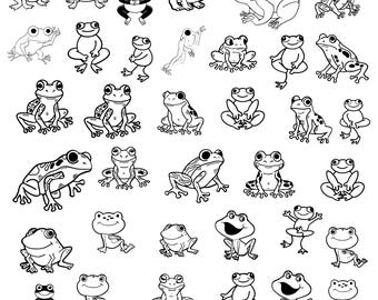 Bundle Svg grenouille, clipart grenouille pour Cricut, silhouette de ...