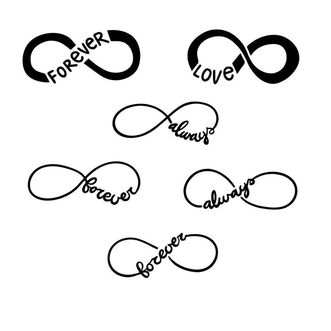 Infinity Svg Bundle, Infinity Sign Clipart for Cricut, Infinity Love ...