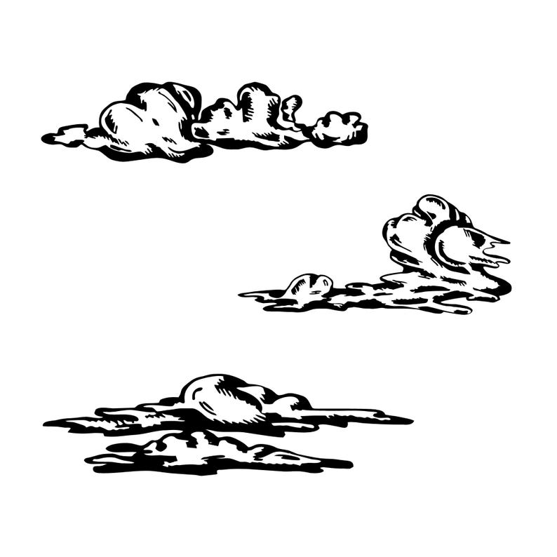 Clouds Svg Bundle, Weather Cloud Clipart, Cloud Vector, Clouds Decal ...