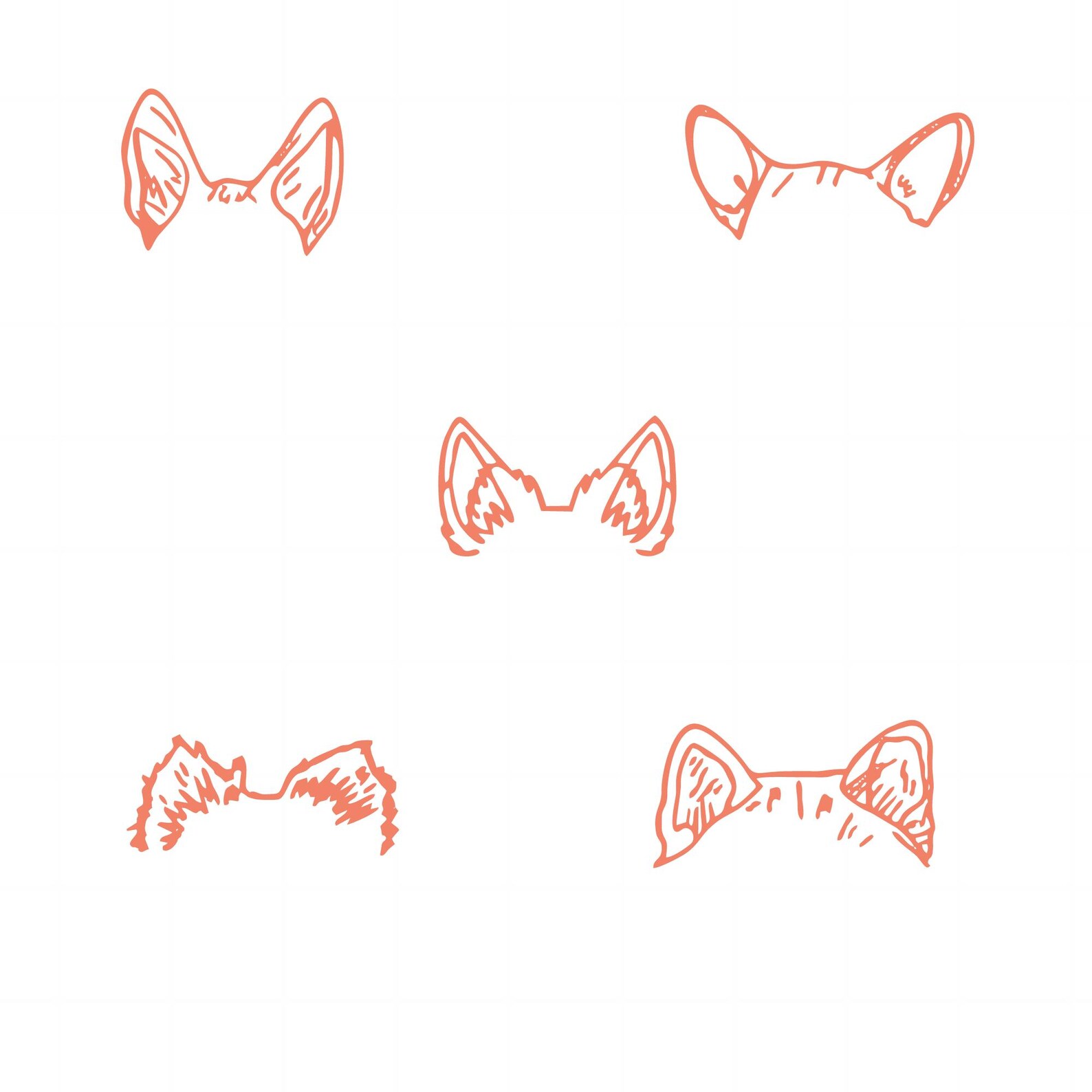 Dog Breed Ears Svg Bundle, Dog Ear Outline Clipart for Cricut, Dog Ear ...