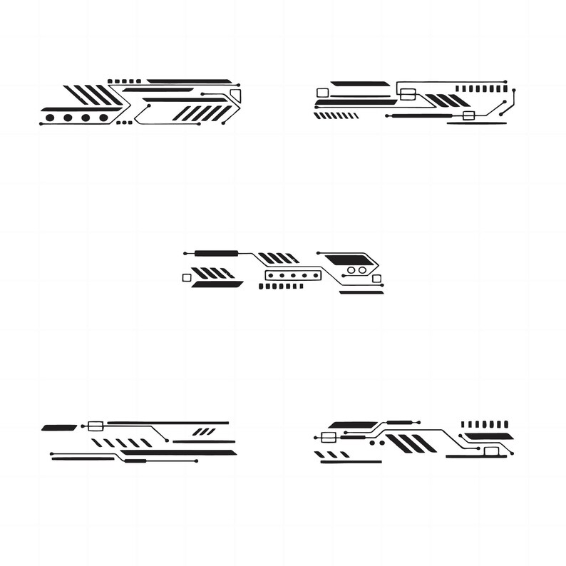 Cyber Futuristic Technology Svg Bundle, Tech Cyber Clipart for Cricut ...