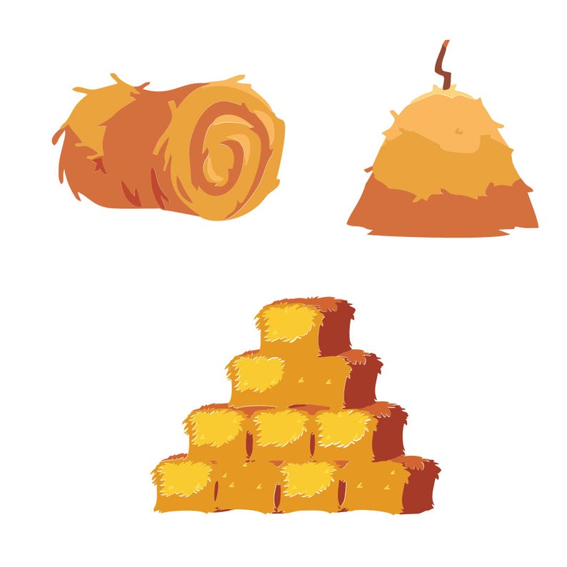 Hay Svg Bundle, Haystack Clipart, Bale Hay Vector, Hay Monogram Decal ...