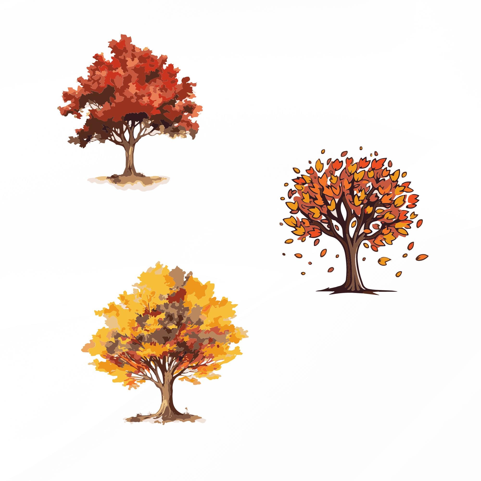 Maple Tree Svg Bundle, Tree Clipart for Cricut, Maple Tree Silhouette ...