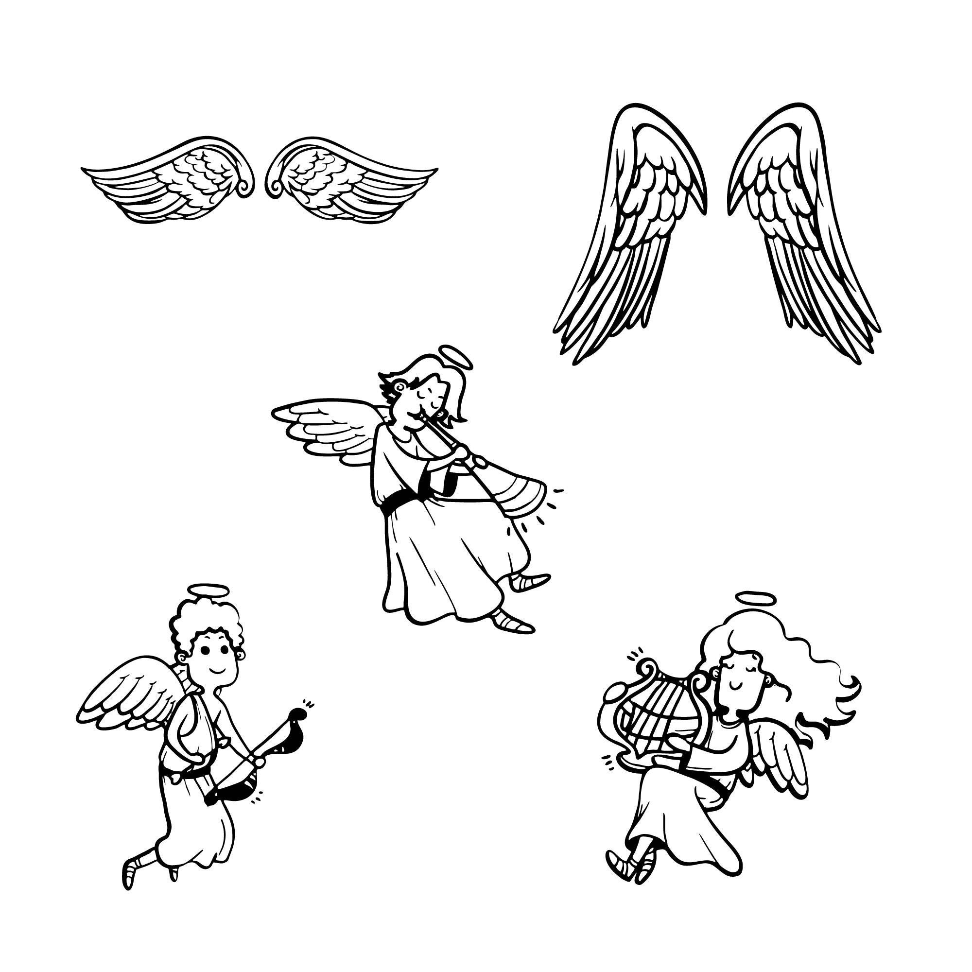 Angel Svg Bundle, Angel Clipart for Cricut, Angel Silhouette, Angel ...
