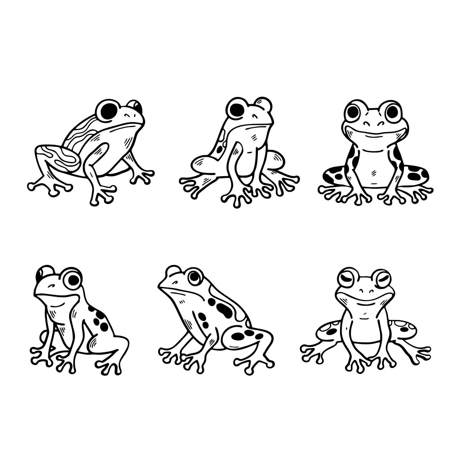 Frog Svg Bundle, Frog Clipart for Cricut, Cute Frog Silhouette ...